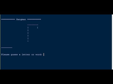 Terminal Game Hangman in Python - YouTube