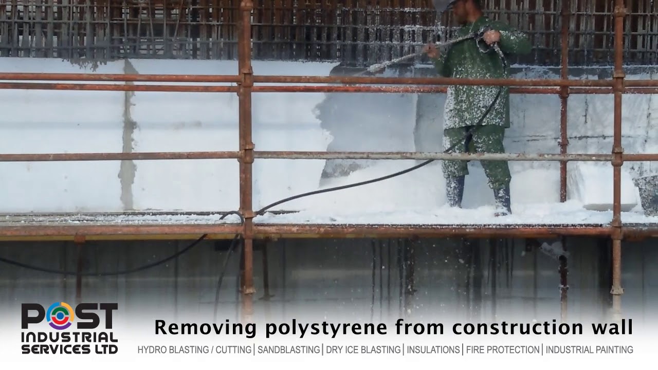 Removing polystyrene from construction wall - YouTube