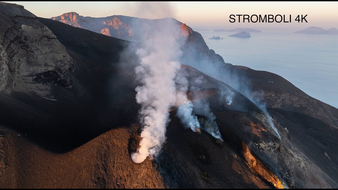 STROMBOLI in 4K - 5 minutes full of eruptions (June 2024) - YouTube