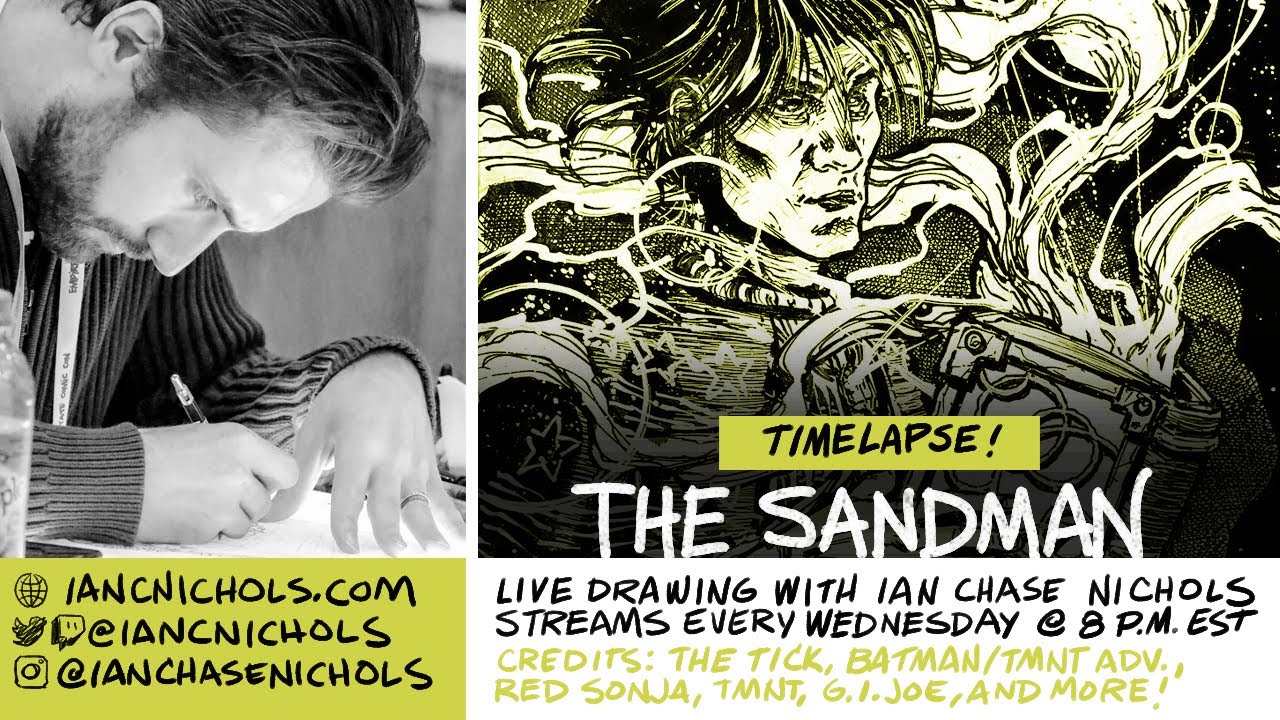 TIMELAPSE Sandman Sketch Cover by Ian Chase Nichols - YouTube