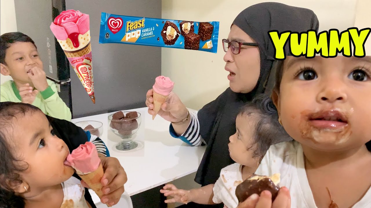 Dede Bayi Una Ngiler Pengen Es Krim Bentuk Bunga Mawar & Kotak - YouTube
