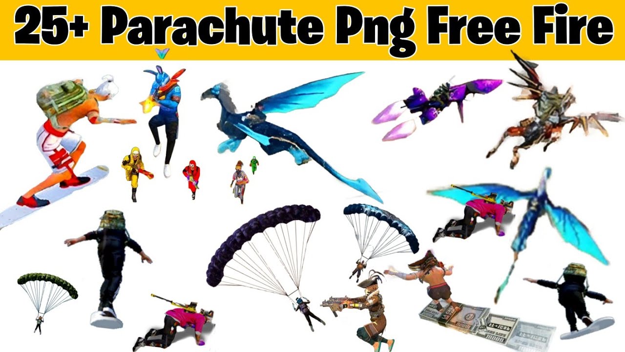 Free Fire Thumbnail Png Pack 😳 | Free Fire Parachute Png 🔥| Free Fire ...