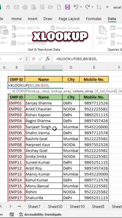 How to use xlookup in excel | xlookup कैसे लगाये | #education #exceltips #excel #shortsfeed # ...