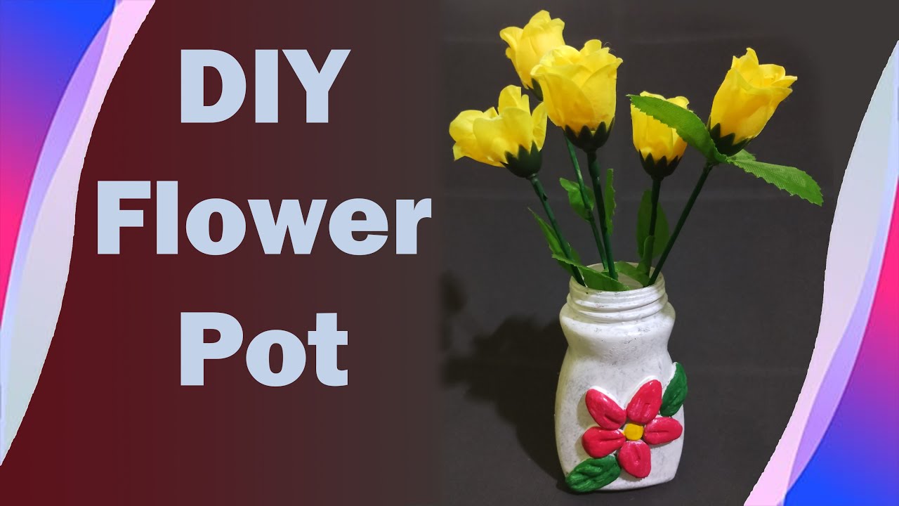 DIY Flower Pot | Home made Guldasta | Flower Pot made with waste and ...