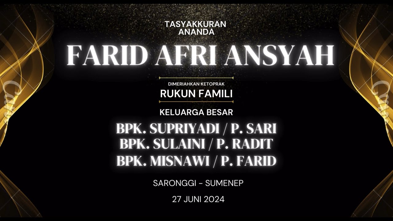 LIVE STREAMING TASYAKKURAN ANANDA FARID AFRI ANSYAH - YouTube