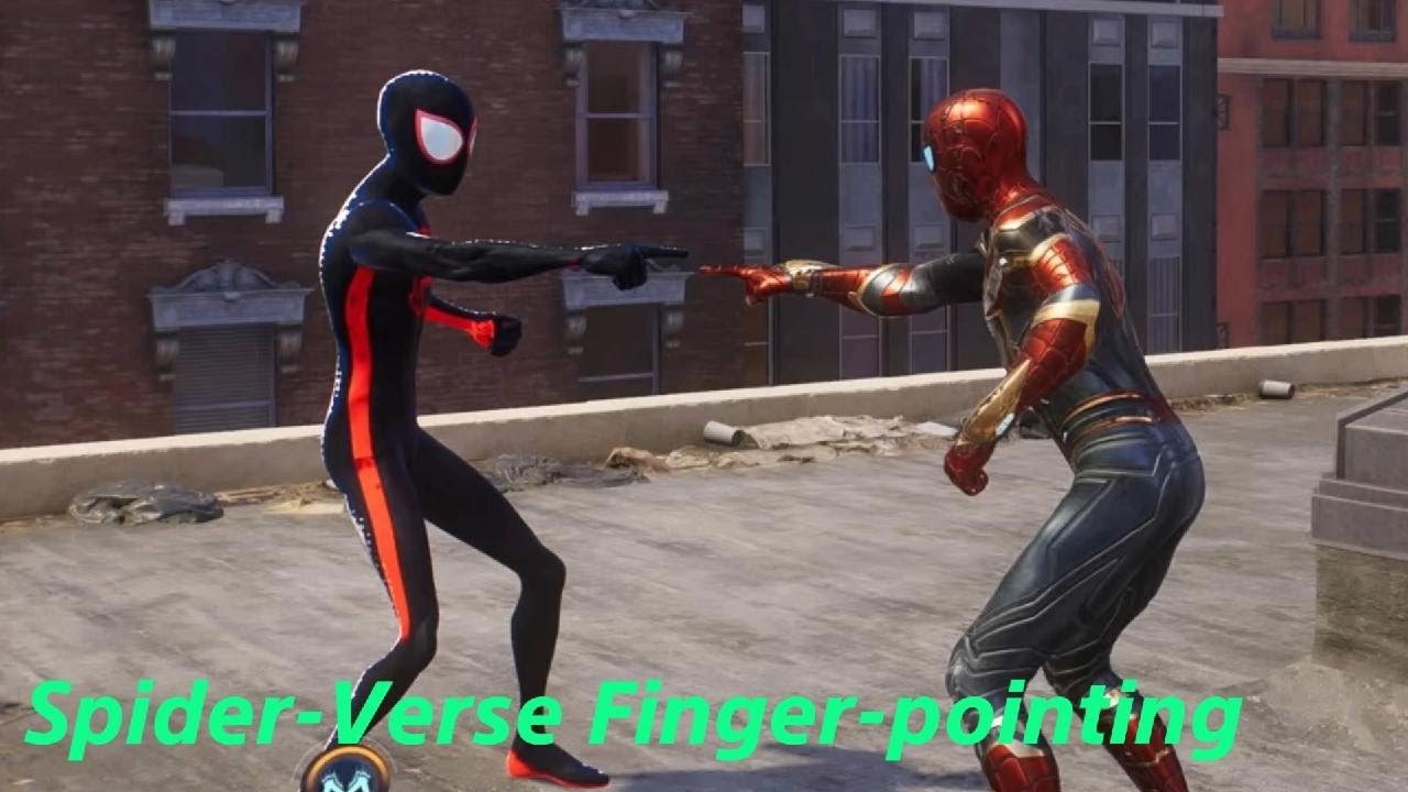 Marvel's Spider-Man 2 Spider-Verse Finger-pointing - YouTube