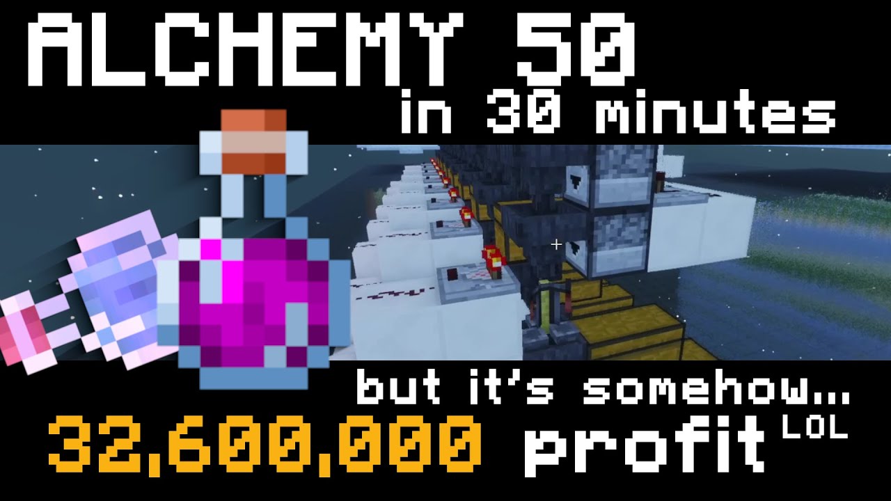 Alchemy 50 FAST, but for a bit less than FREE (Hypixel Skyblock) - YouTube