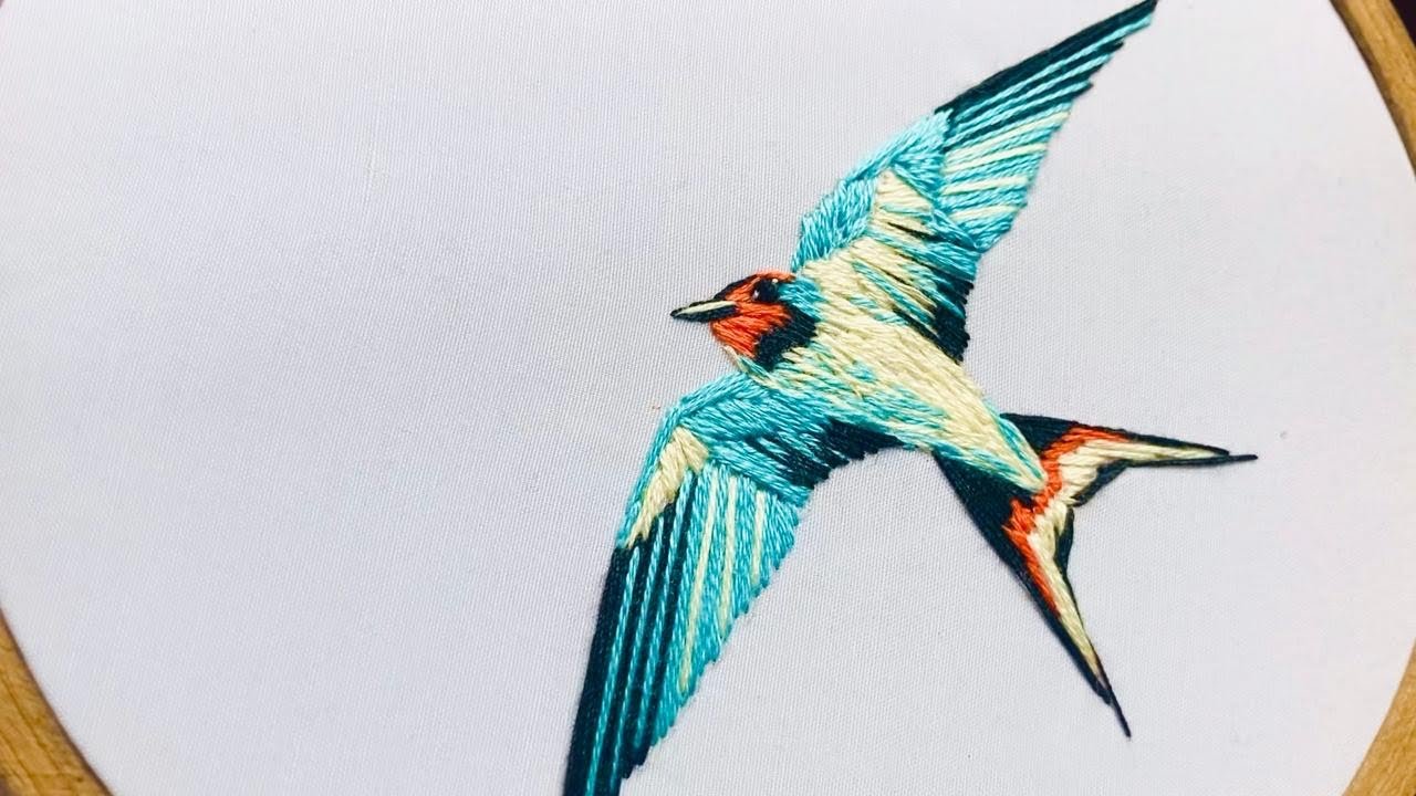 Flying bird embroidery 🪡 | Tips world embroidery 🧵 - YouTube