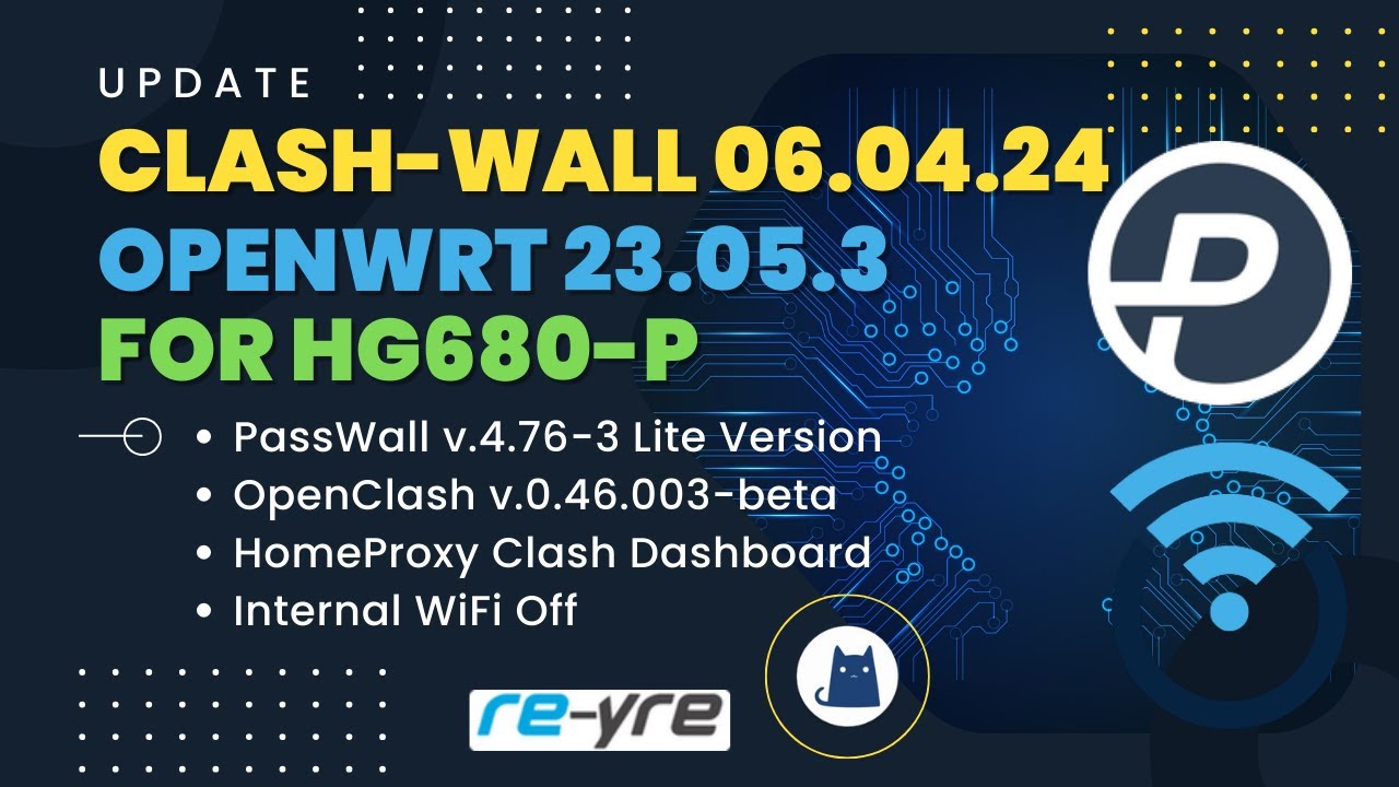 OpenWrt 23.05.3 Stable Clash-Wall 06.04.2024 For HG680-P | REYRE-WRT - YouTube