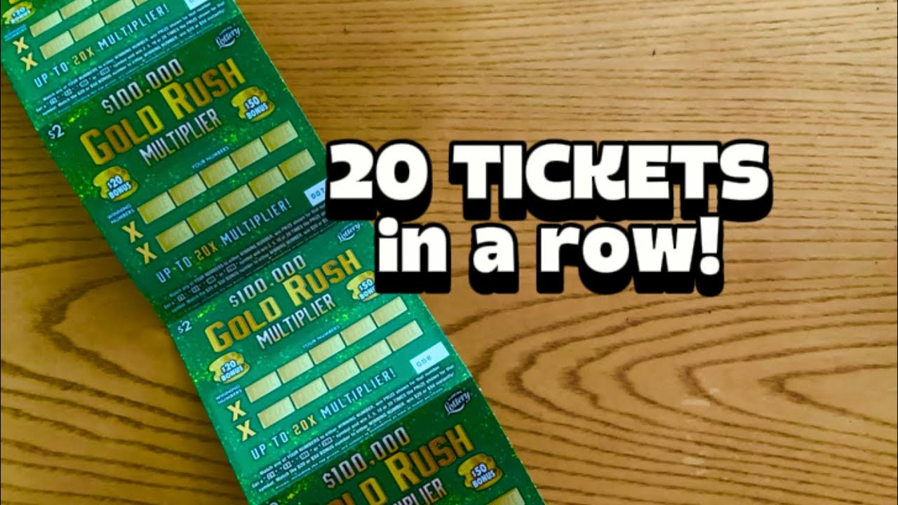 Scratching off 20 tickets in a row Florida lottery $100,000 gold rush ...