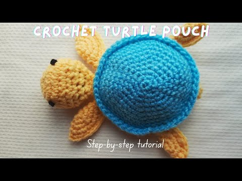 Crochet Turtle Pouch || step by step tutorial || - YouTube