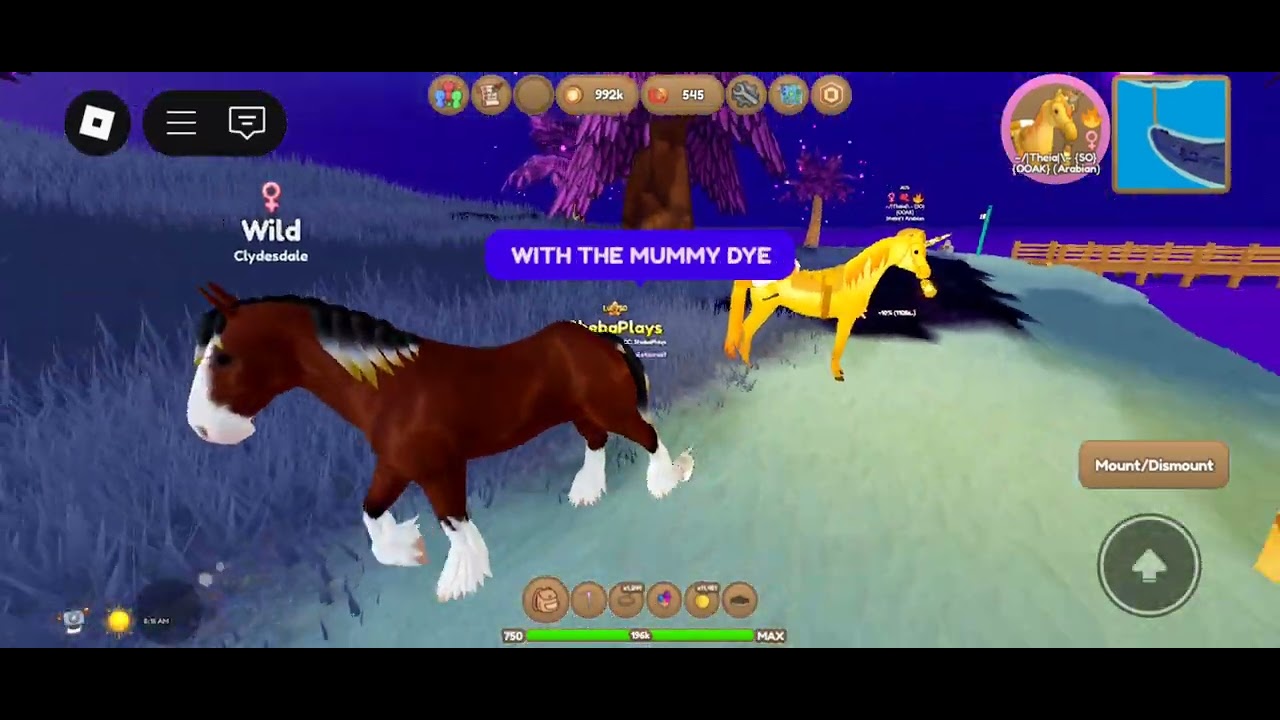 A ND CLYDE WITH THE NEW HALLOWEEN DYE | Wild Horse Islands Roblox - YouTube