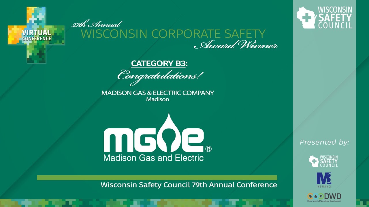 Madison Gas & Electric Company | Wisconsin Corporate Safety Award ...
