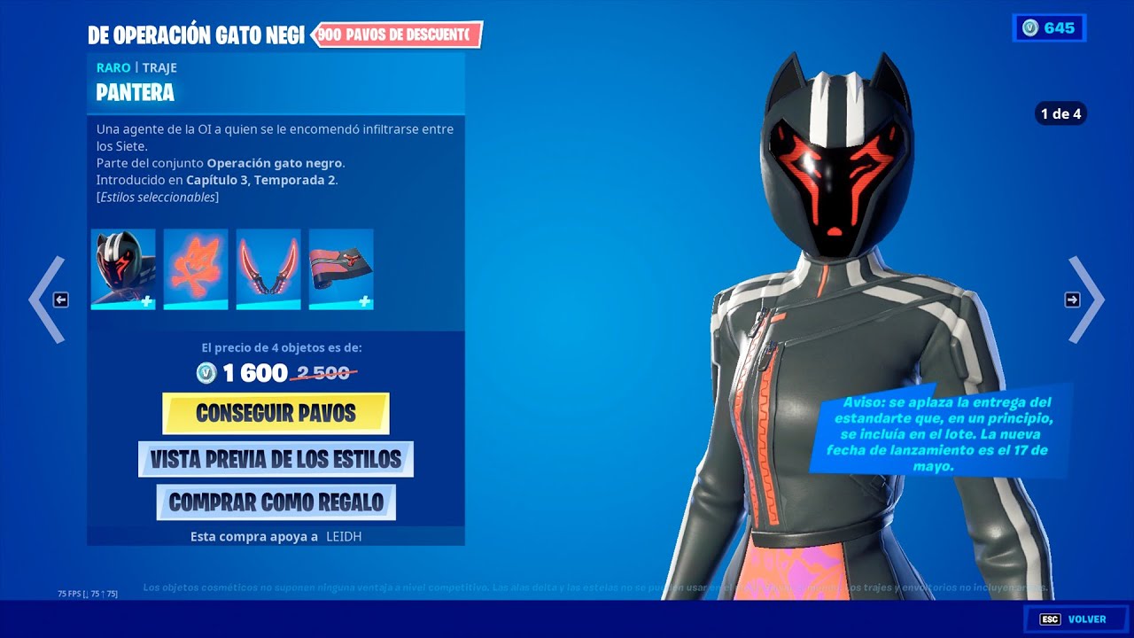 NUEVA SKIN *PANTERA* NUEVA TIENDA FORTNITE HOY 06 DE MAYO *TIENDA DE ...