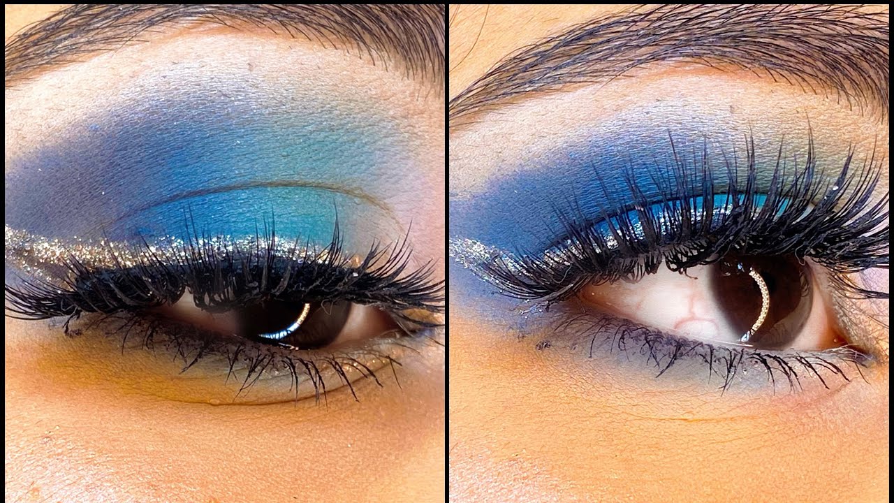 Soft Blue Easy Makeup Tutorial 🦋 - YouTube