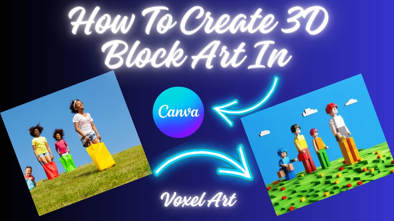 How to create 3D block Art In canva | Voxel Art | Canva Tutorial - YouTube
