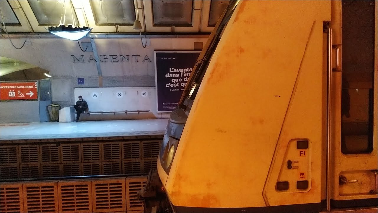 [Paris] RER-E MI2N EOLE Z22500 us en gare de Magenta-Gare-Du-Nord - YouTube