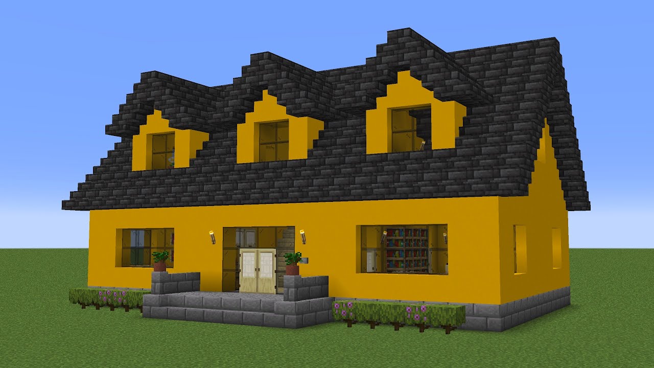 Minecraft - How to build a concrete suburban house - YouTube