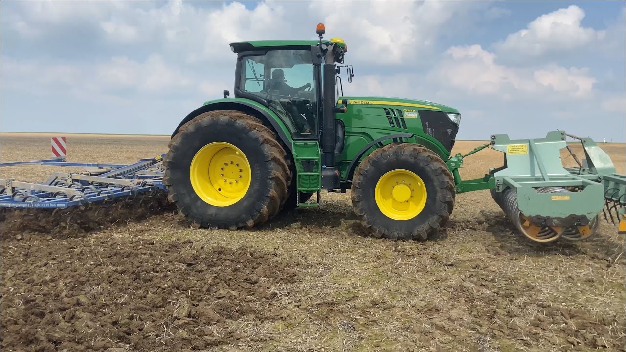 John Deere 6r190 au déchaumage | campagne 2023 - YouTube