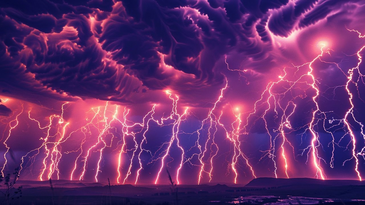 ⚡ Intense Thunderstorm at Night | Heavy Rain & Very Strong Thunder ...