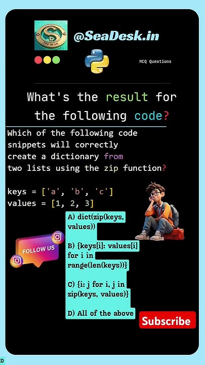 Python MCQ Day56 || #python #mcq #practice #code #interviewpractice ##trending #shorts | SeaDesk ...