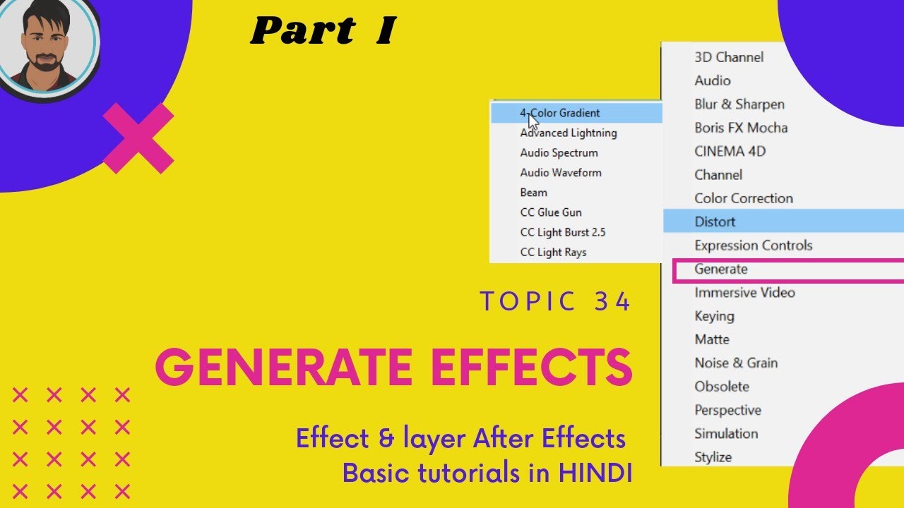 34 Generate effect Part I After effects basic tutorials in hindi - YouTube