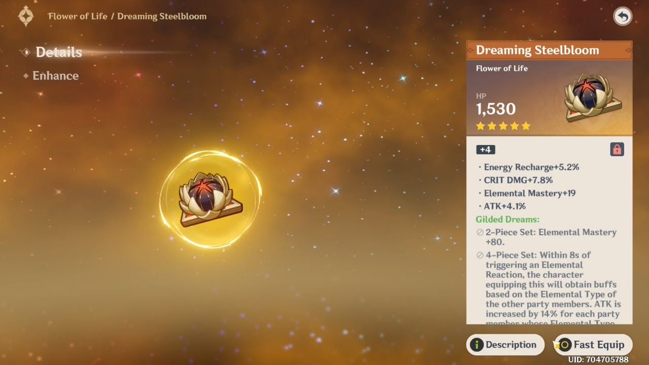 Another good piece of Gilded Dreams | Upgrading an artifact | Genshin ...