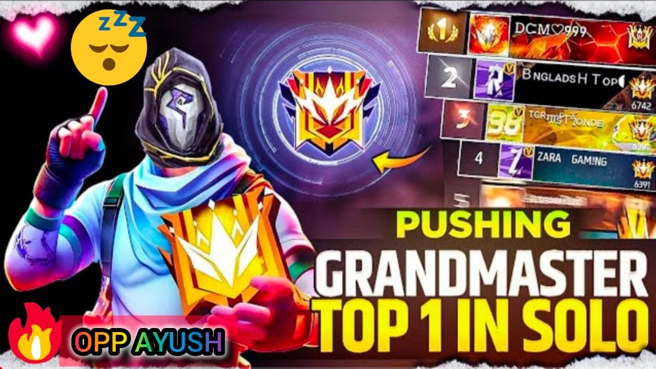I Am GrandMaster 5 Br Rank 1000+Star Late Night🌝🌜| Free Fire Live ...