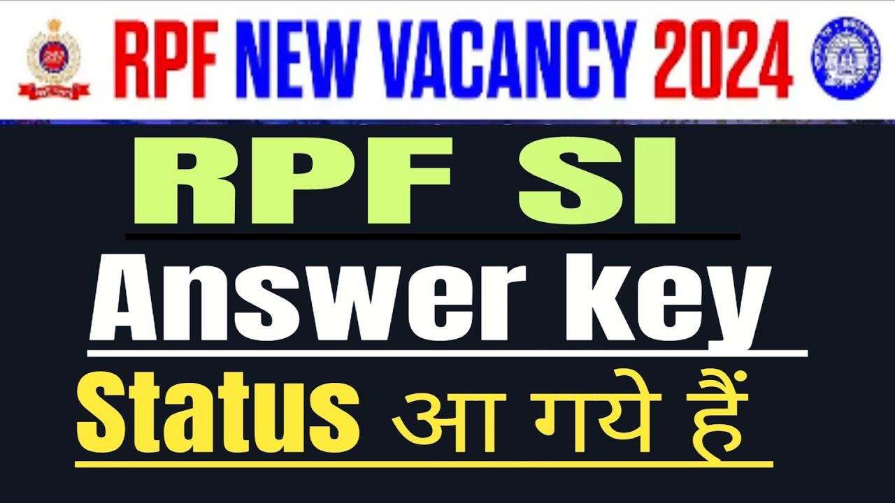 RPF SI Answer key आ गयी है // Download now 6:00pm // #rpfsi #rpf # ...