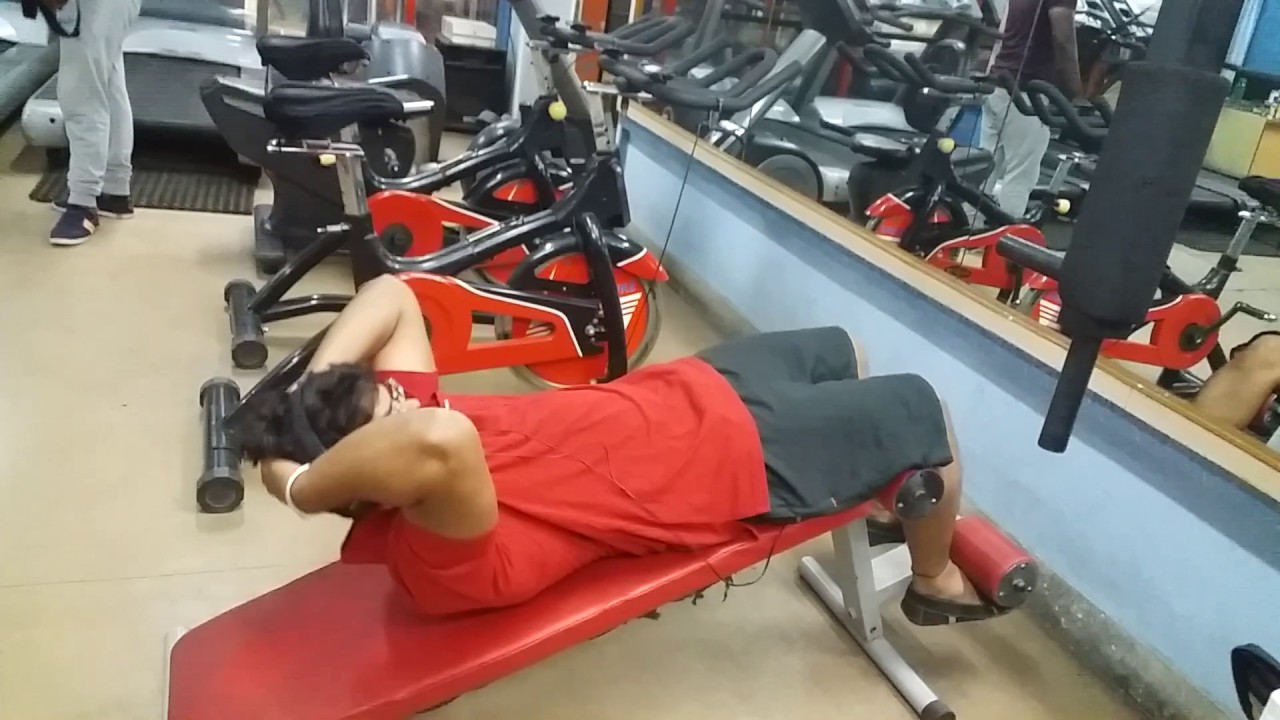Inclined bench push ups for core muscles - YouTube