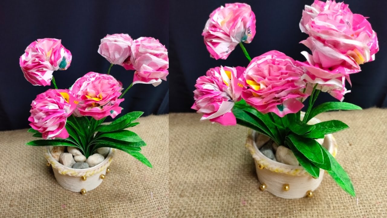 Bunga dari bungkus pembalut // bunga dari bungkus plastik kemasan ...