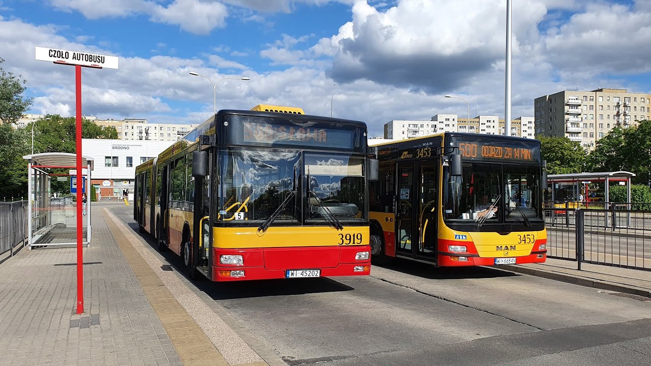 MAN NG313 #3919 MZA Warszawa (linia 500) - YouTube