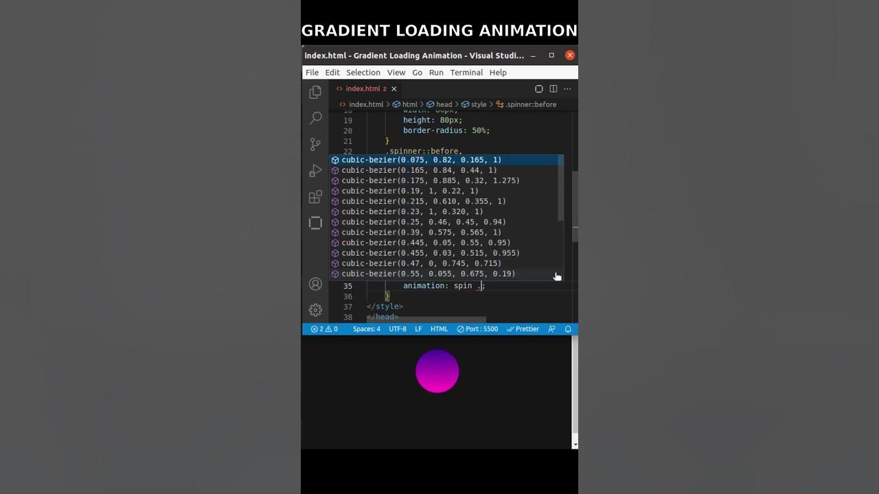 Gradient Loading Animation Html Css Htmlcss Youtube