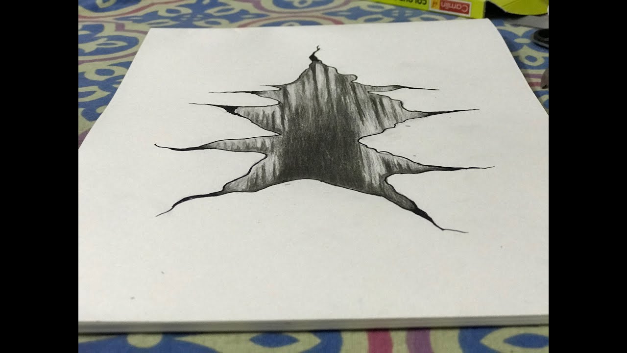 Easy 3D drawing on paper / 3d art for beginners #3d #3d art - YouTube
