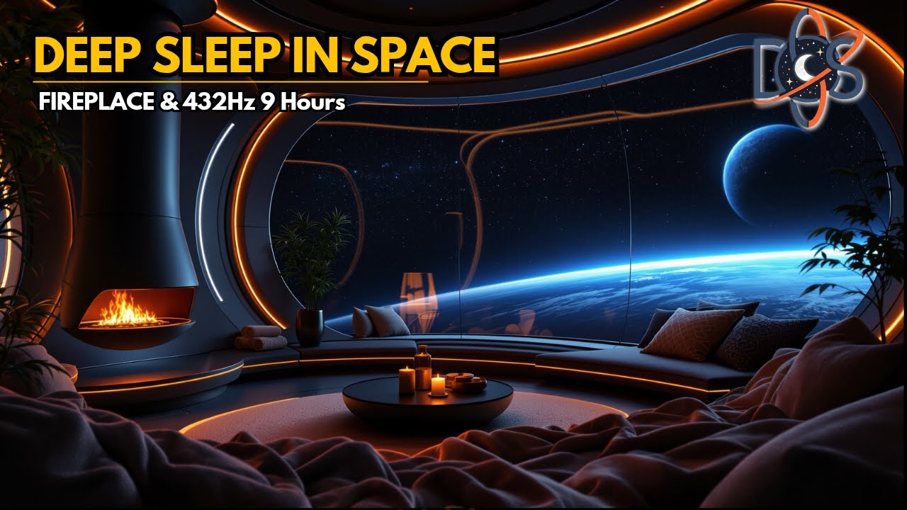 🚀 Space night 5 | Deep Sleep | Fireplace SpaceX Cabin | 432 Hz Sleep ...