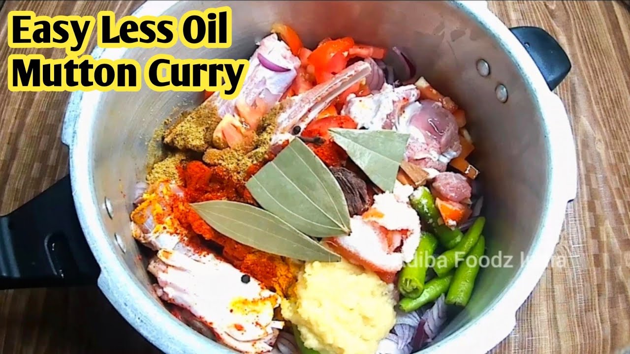 Less Oil Mutton Recipe / Easy Pressure Cooker Mutton Masala Curry ...