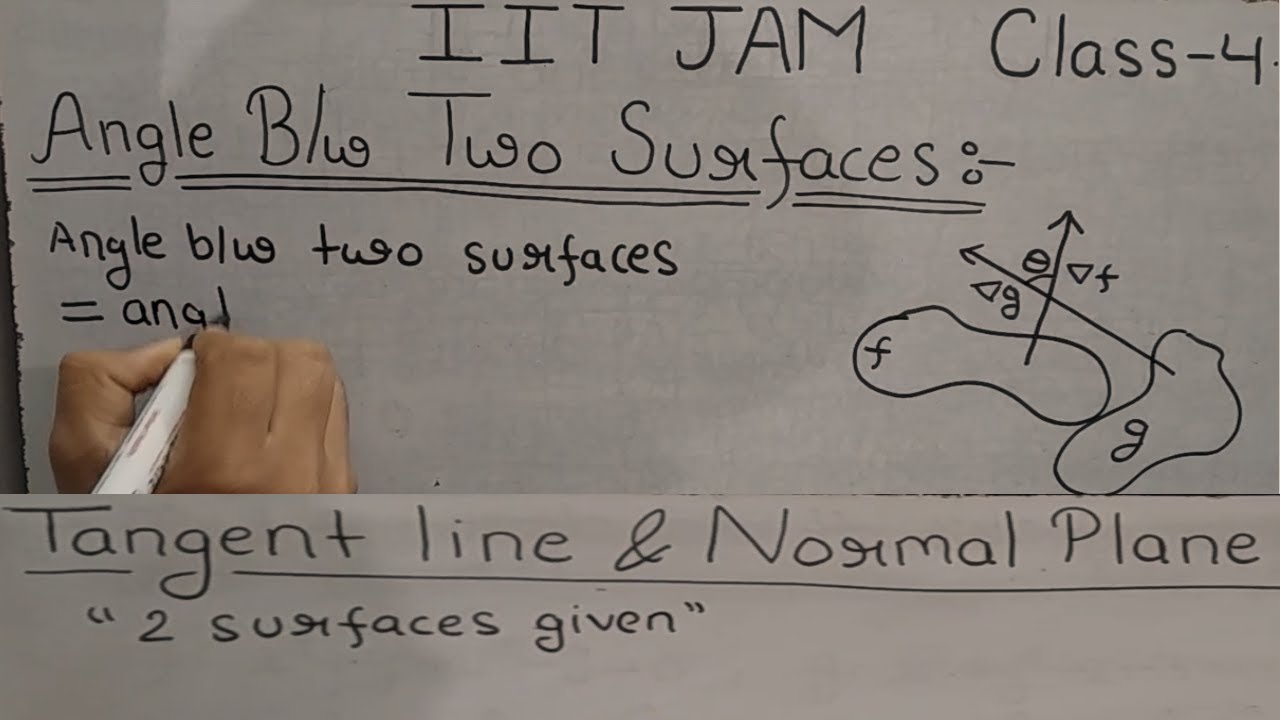 Angle between two surfaces vector calculus|Tangent Line and Normal ...