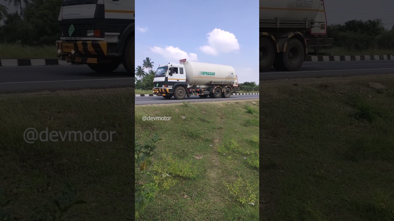 10 Wheels Tanker Truck on road praxair company truck #shorts - YouTube