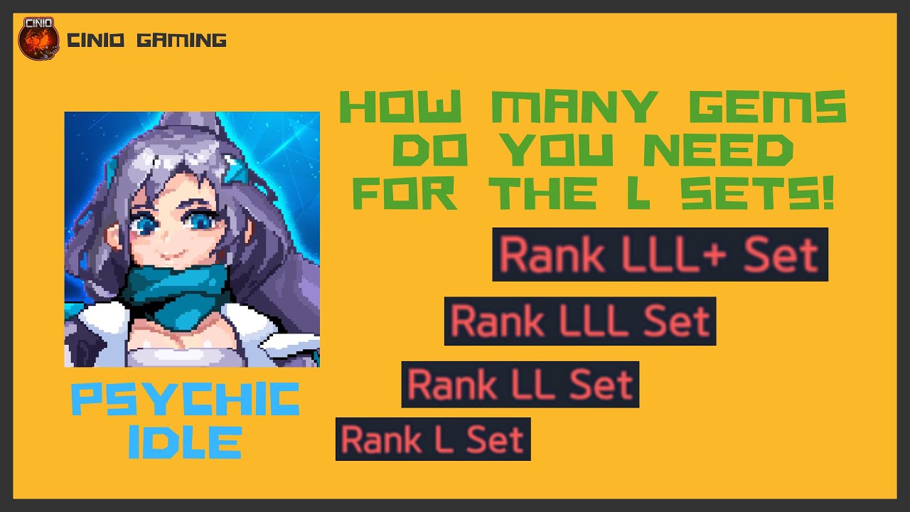 Psychic Idle - How many Gems do you need for L Sets! - YouTube