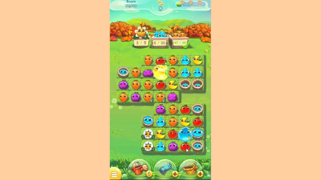 Farm Heroes Super Saga Level 35 new feature: water bucket to make blue ...
