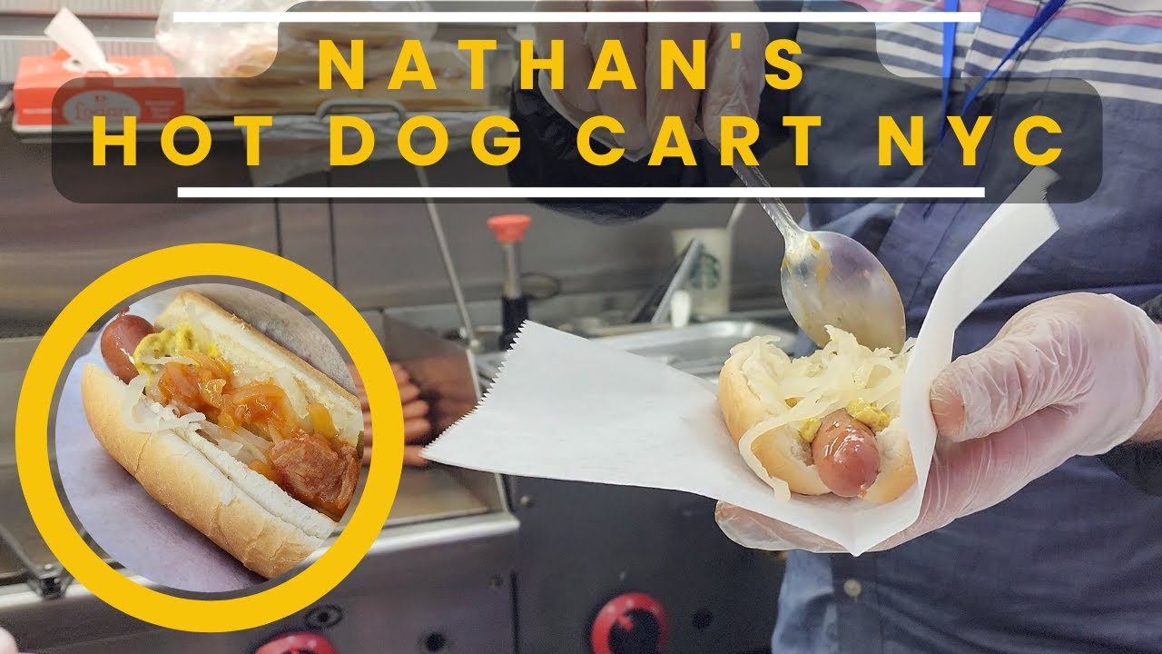 Nathan's Hot Dog Stand! Diamond District NYC | NYC Hot Dog Stands - YouTube