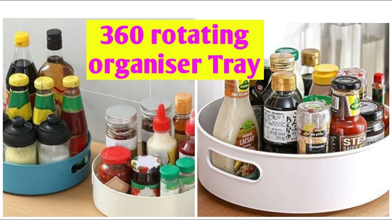 360 Rotating organiser Tray| Utensils holder| Unboxing| Meesho ...
