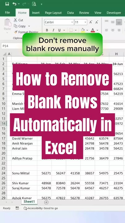 How to Remove Blank Rows Automatically in Excel | Excel Tips & Tricks #exceltips #exceltutorial ...