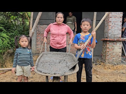 Working as a hired laborer, building a house, the daily life of a ...