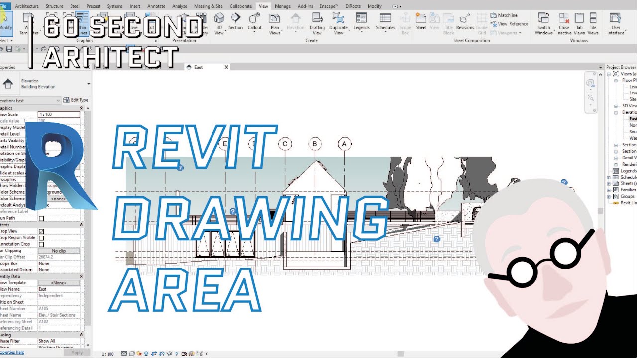 60 Second Architect - Revit Course - The Drawing Area - YouTube