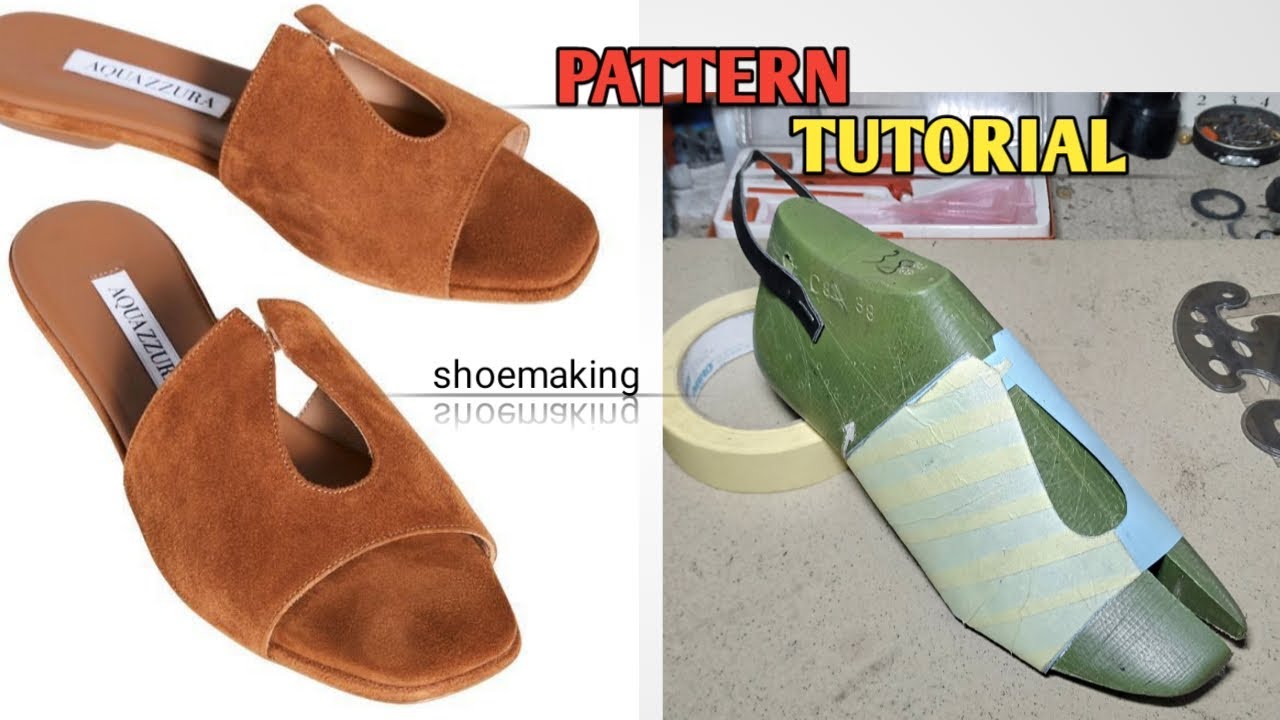 How to make pattern for this unique ladies slide slippers#shoemaking # ...