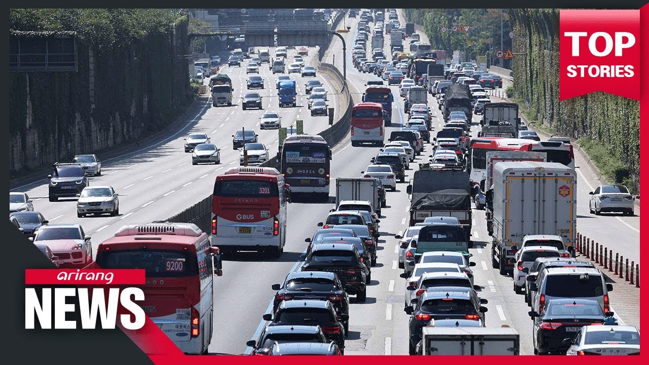 Traffic building on Seoul highways ahead of Chuseok holiday - YouTube
