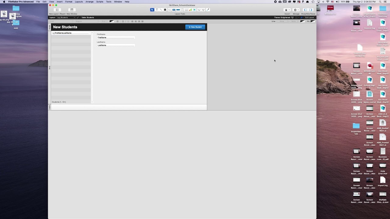 FIlemaker Basic School Database: 4 students & classes relationship ...