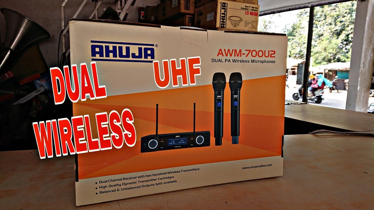 AHUJA AWM-700U2 DUAL UHF WIRELESS MICROPHONE UNBOXING & REVIEW - YouTube