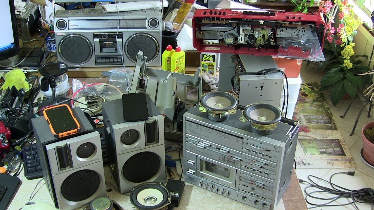 Sharp WQ-T282R & Sears 20641 3-piece boombox surrounds repaired Freeman ...